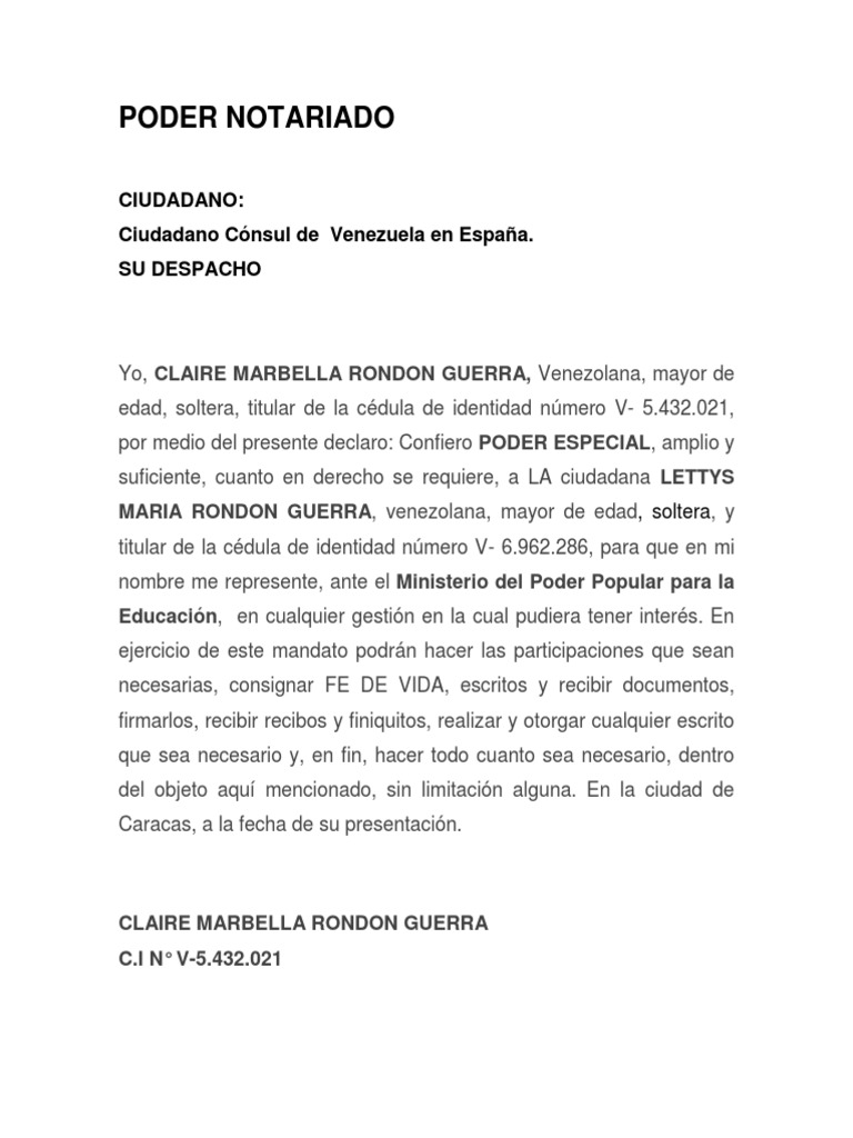 Poder Notariado | PDF