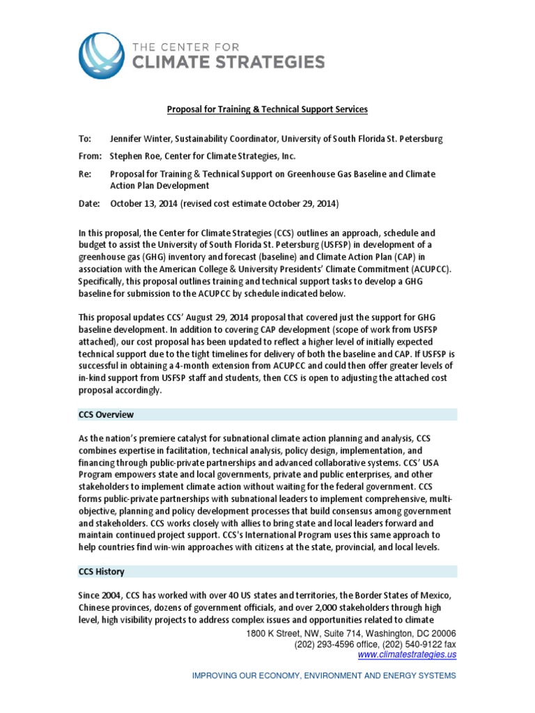 Center For Climate Strategies Proposal (GHG-CAP) | PDF | Climate Change ...