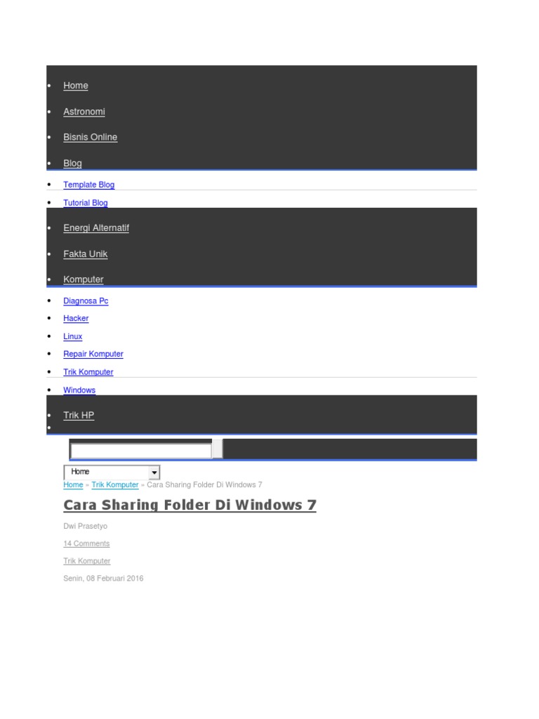 Cara Sharing Folder | PDF