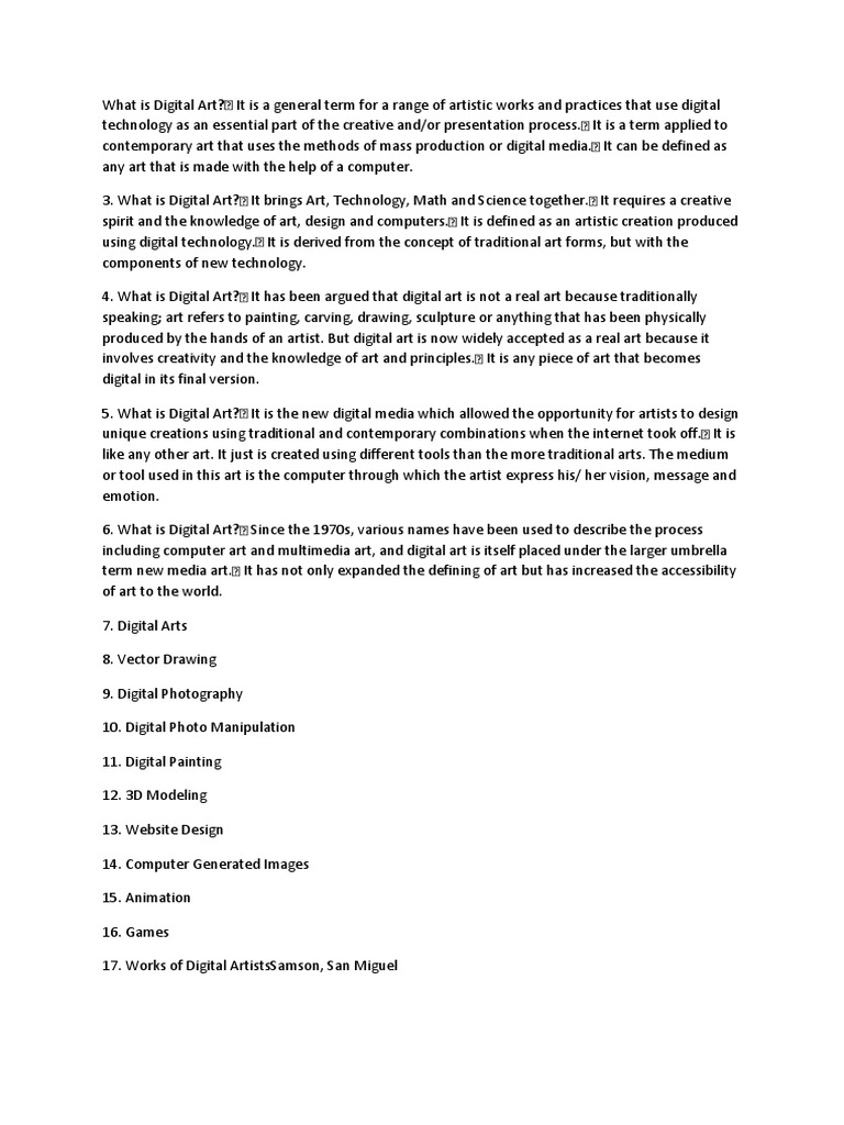 What Is Digital Art | PDF | Art Media | Paintings