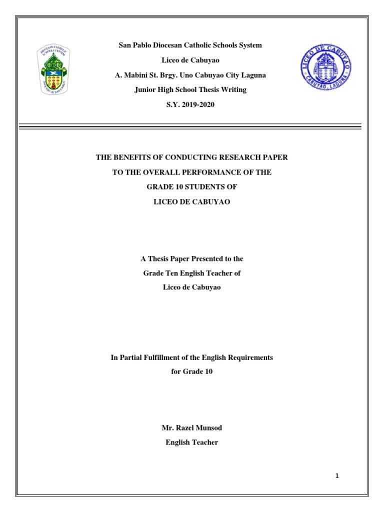 The Benefits of Conducting Research Paper | PDF | Learning | Inquiry ...