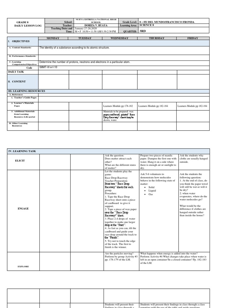8 Science Week 4 | PDF | Evaporation | Matter
