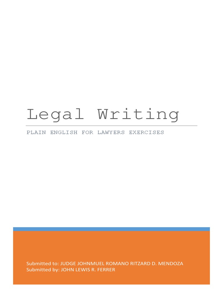 Plain-english-for-LAWYERS (LEGAL WRITING) | PDF | Lawyer | American Bar ...