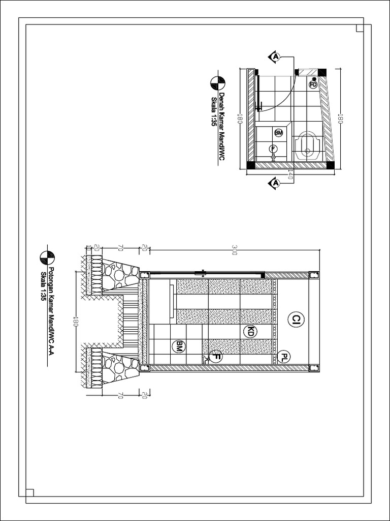 18.denah Dan Potongan WC PDF | PDF