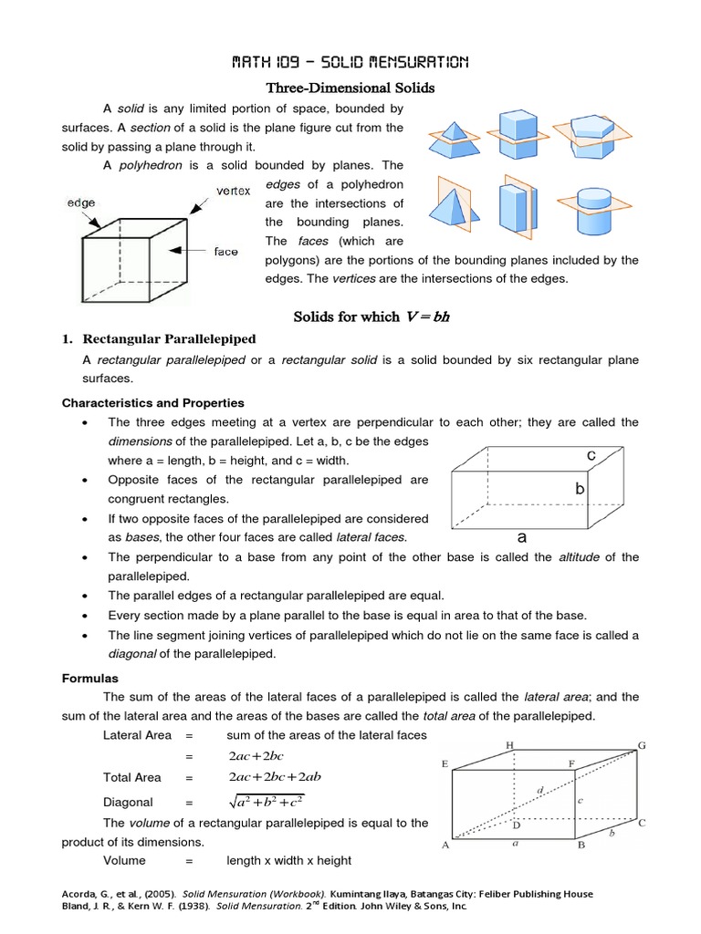 Rectanguar Parallelepiped | PDF | Rectangle | Area