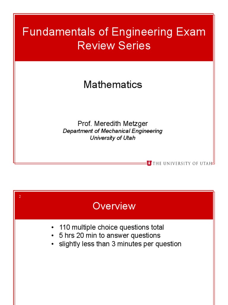 FE Exam MathReview PDF | Download Free PDF | Ordinary Differential ...