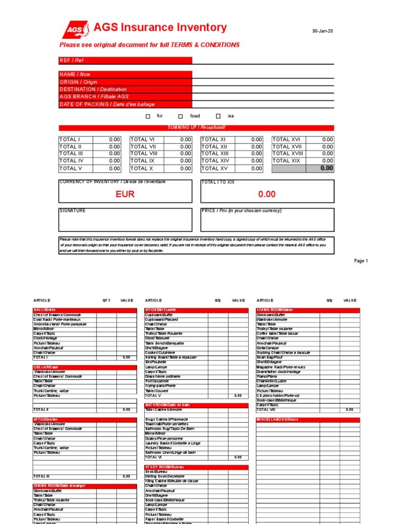 Insurance Inventory For Printing | PDF | Chair | Bed