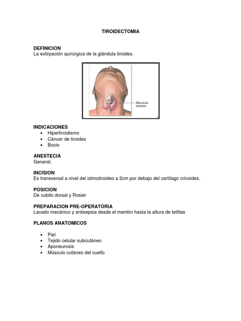 TIROIDECTOMIA | PDF | Tiroides | Sistema endocrino