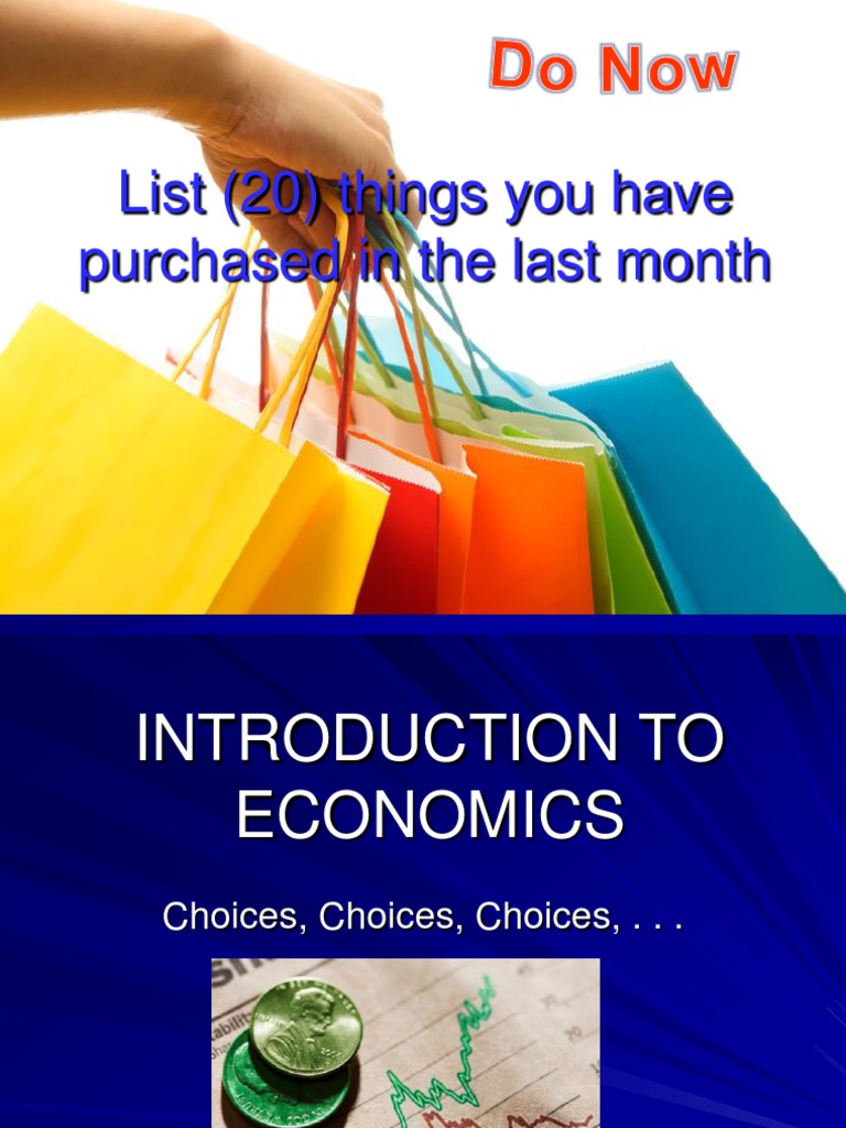 Introduction To Economics Powerpoint Unit I | PDF | Market Economy ...