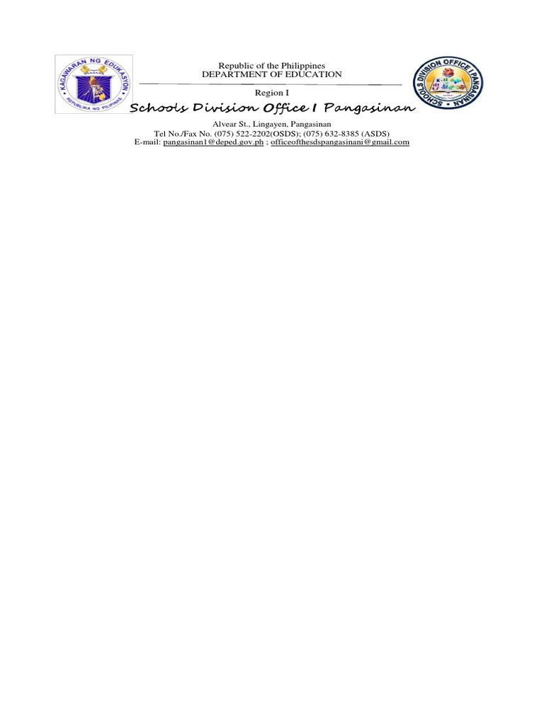 New DepEd SDO 1 Header | PDF