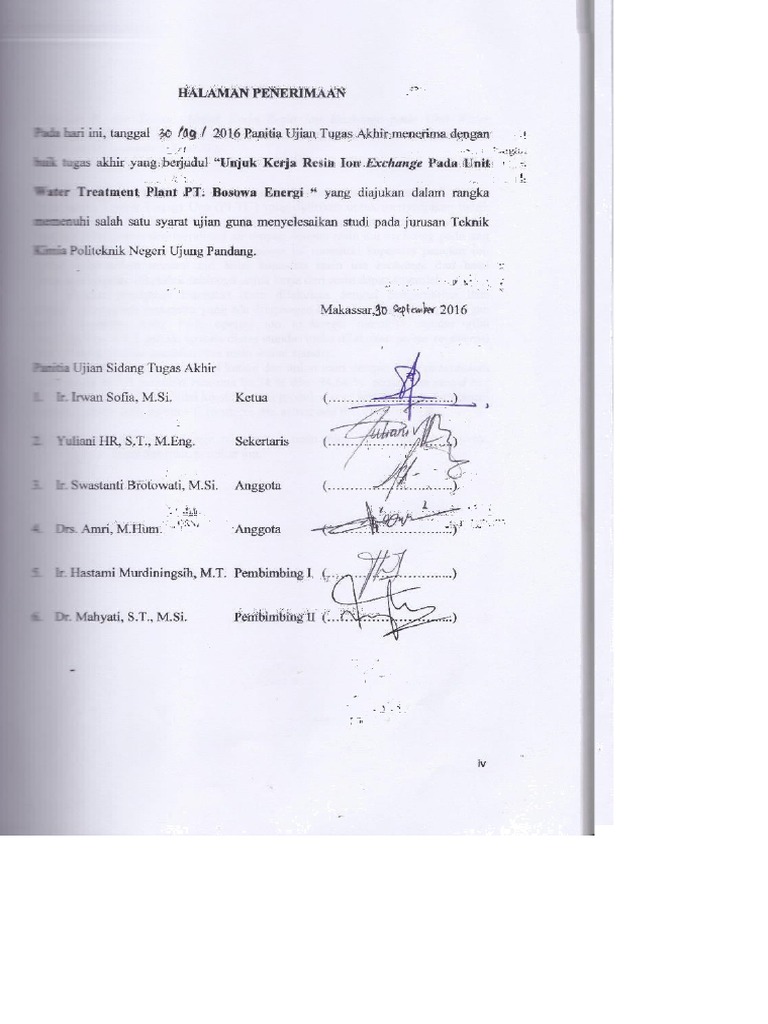 Kapasitas Resin Ion Exchange PLTU Bosowa | PDF | Teknologi & Rekayasa