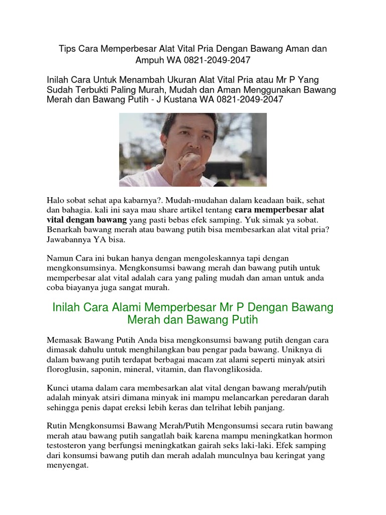 Tips Cara Memperbesar Alat Vital Pria de | PDF