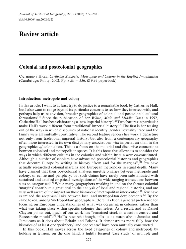 Colonial and Post Colonial Geographies | PDF | Postcolonialism | Colonialism