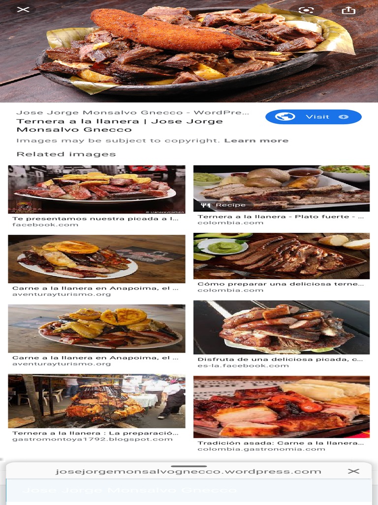 Preparación tradicional de la ternera a la llanera, un plato típico de ...