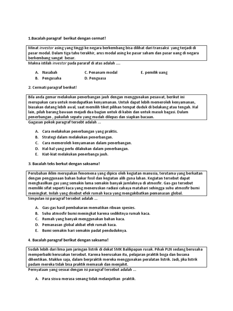 Soal Latihan Bi 2 Pdf