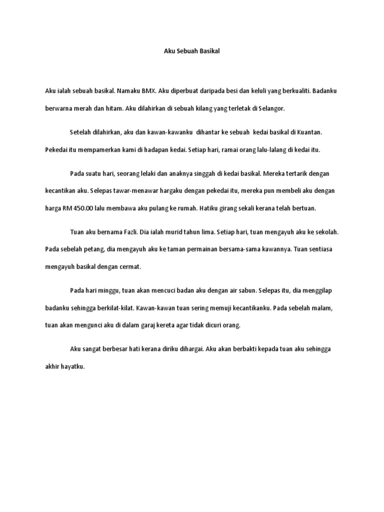 Aku Sebuah Basikal Pdf