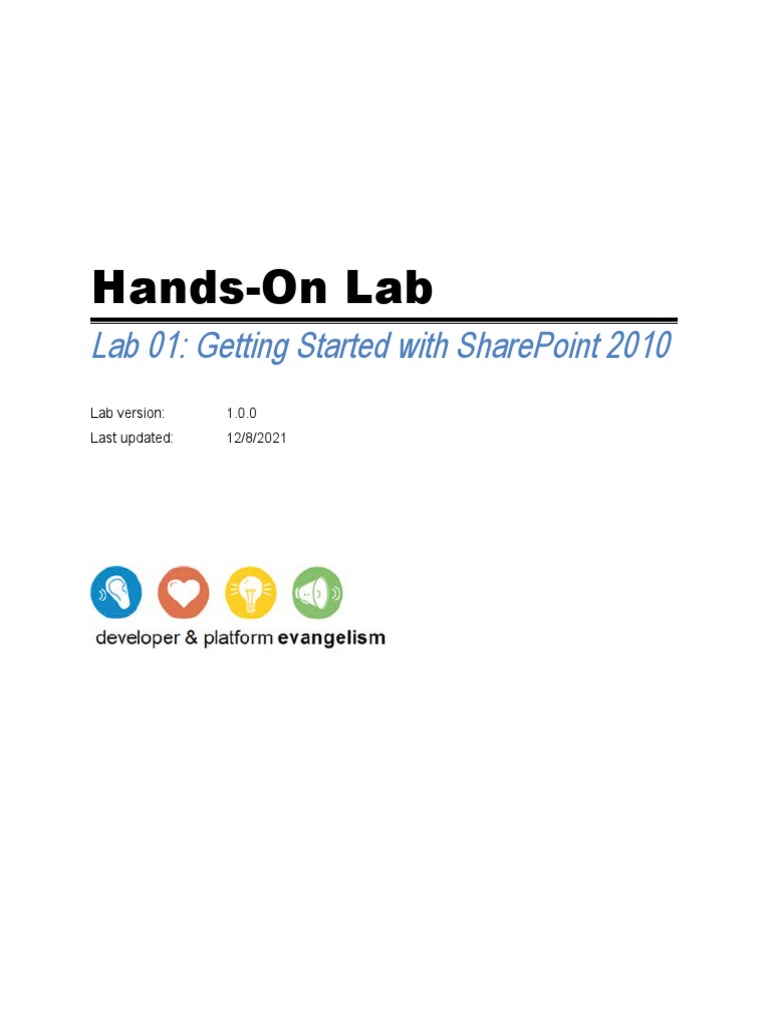Hands-On Lab: Lab 01: Getting Started With Sharepoint 2010 | PDF ...