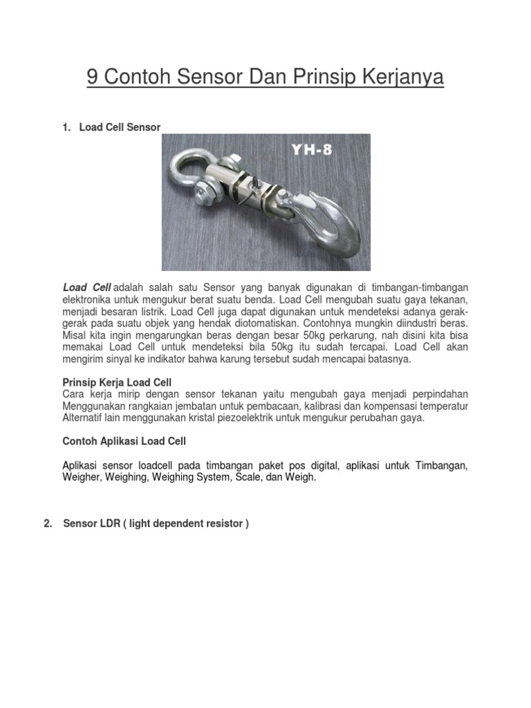 9 Contoh Sensor Dan Prinsip Kerjanya | PDF