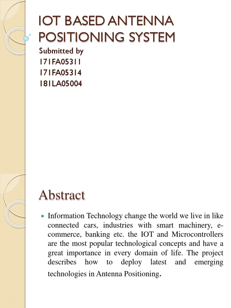 IOT BASED ANTENNA POSITIONING SYSTEM - Batch17 | PDF