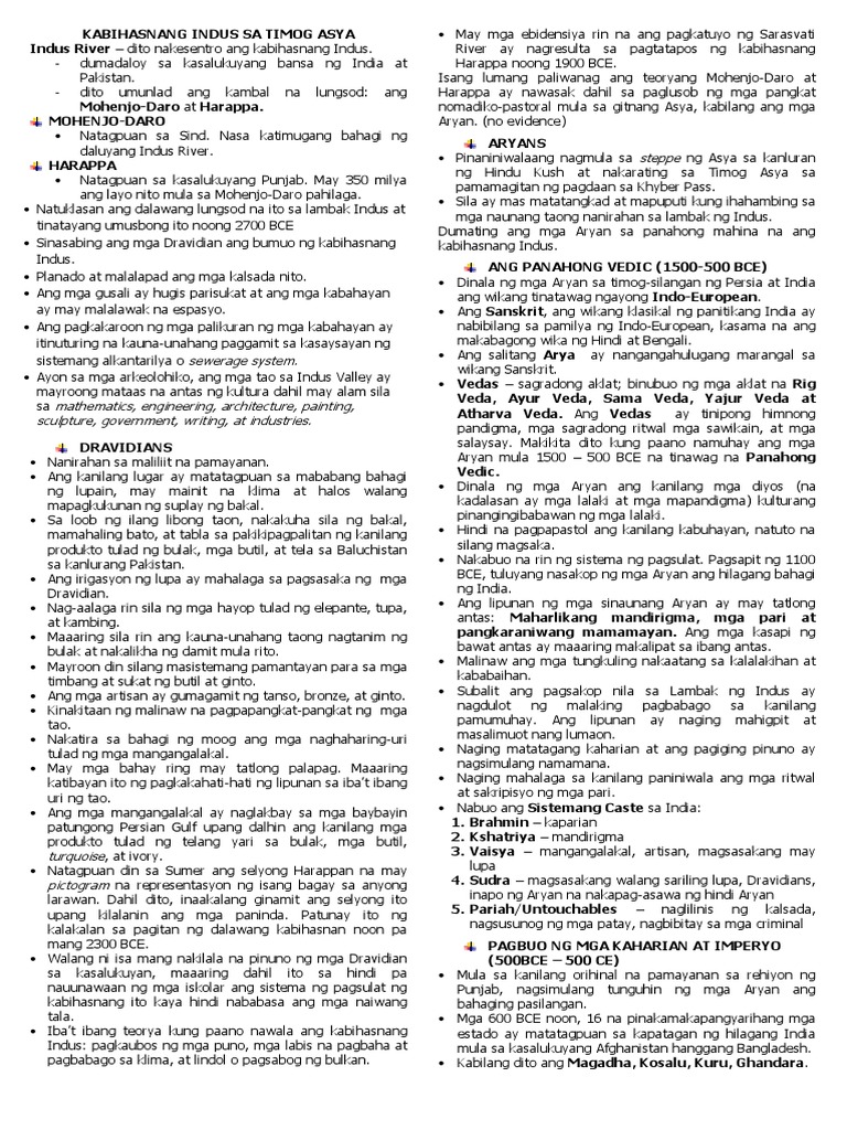Kabihasnang Indus Sa Timog Asya | PDF