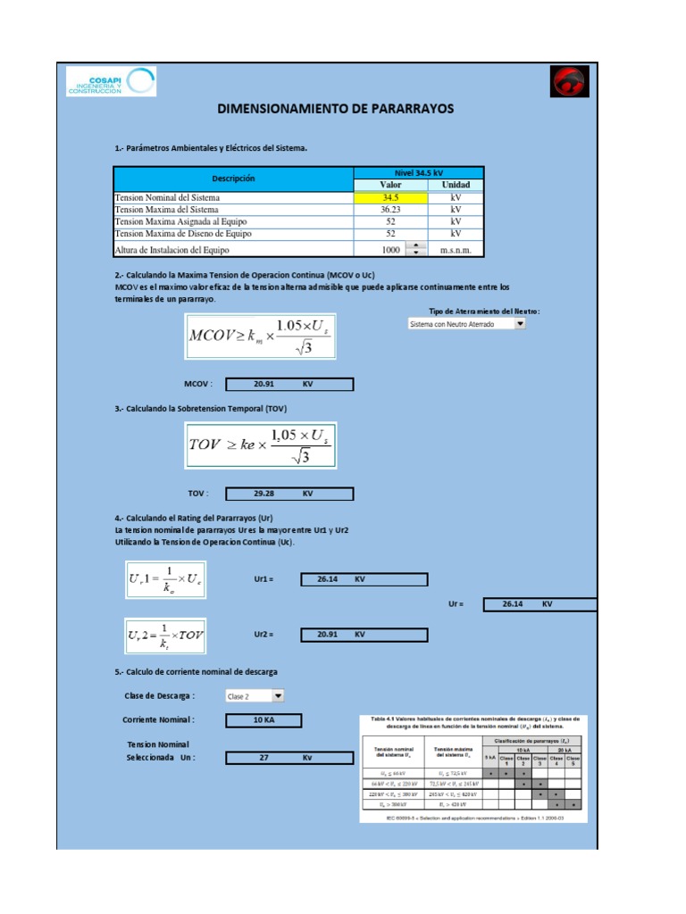 Calculo de Pararrayo | PDF | voltaje | Electricidad