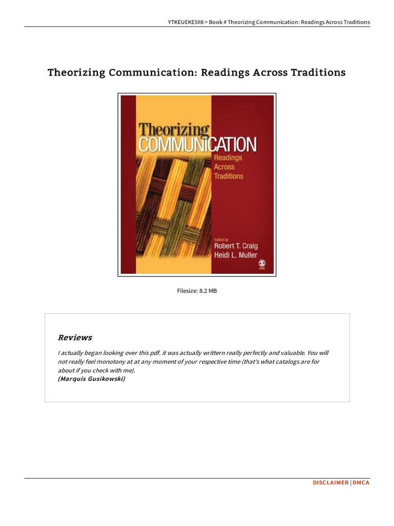 Read 9781412952378 Theorizing Communication Readings Across Traditi ...