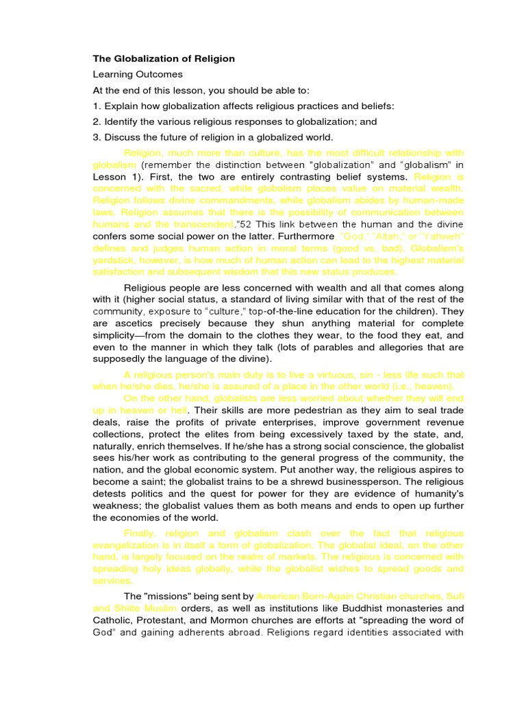 The Globalization of Religion | PDF | Protestantism | Secularism