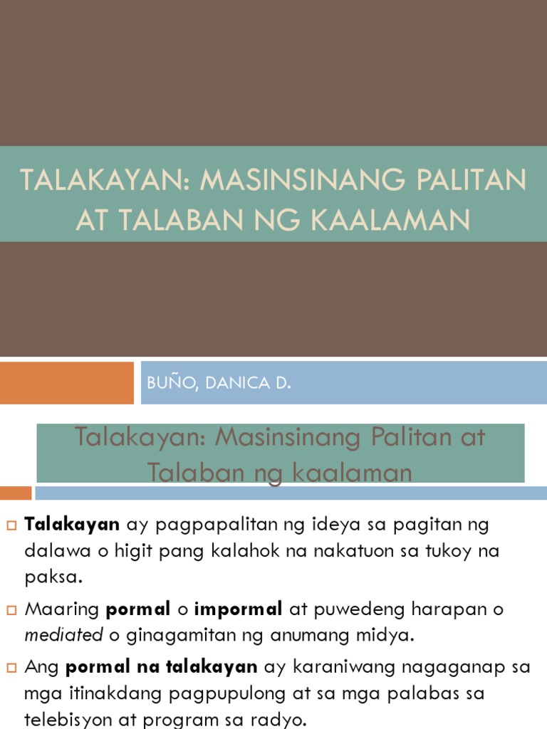 TALAKAYAN BUñO