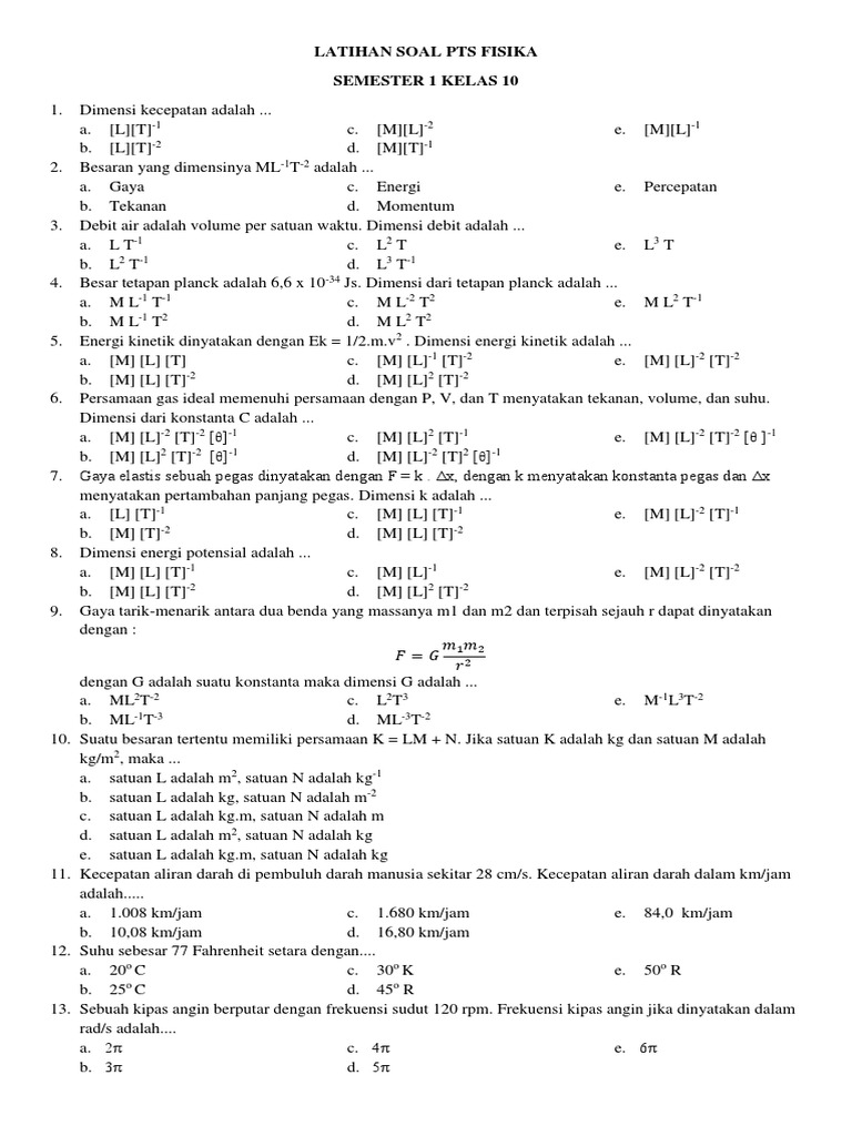 Latihan Soal "Besaran Fisika Dan Pengukuran" | PDF
