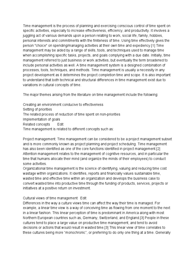 Time Management Theory PDF | PDF | Time Management | Professional Skills