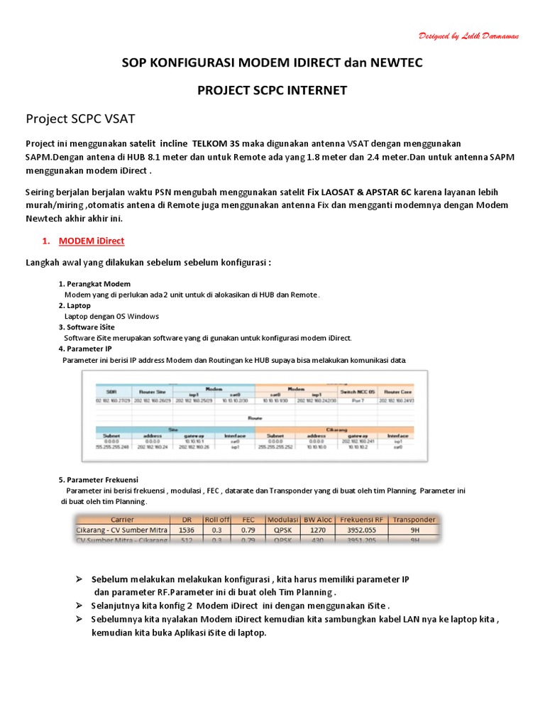 Sop Konfigurasi Modem SCPC Internet | PDF | Bisnis | Komputer