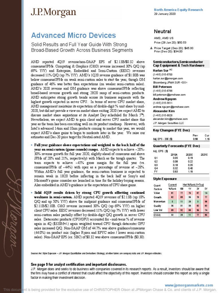JPM - Advanced Micro Devices | PDF | Advanced Micro Devices | Jp Morgan ...