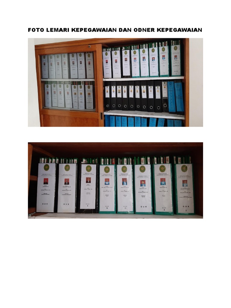 Foto Lemari Kepegawaian Dan Odner Kepegawaian | PDF