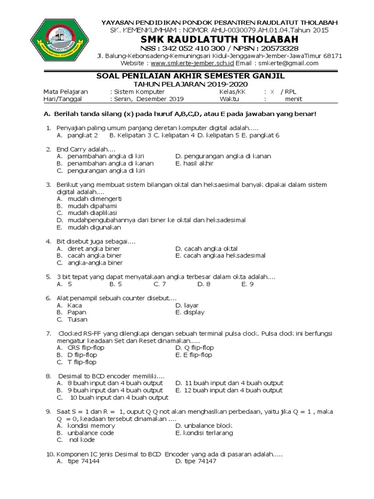 Soal SISKOM | PDF | Metode & Bahan Ajar | Teknologi & Rekayasa