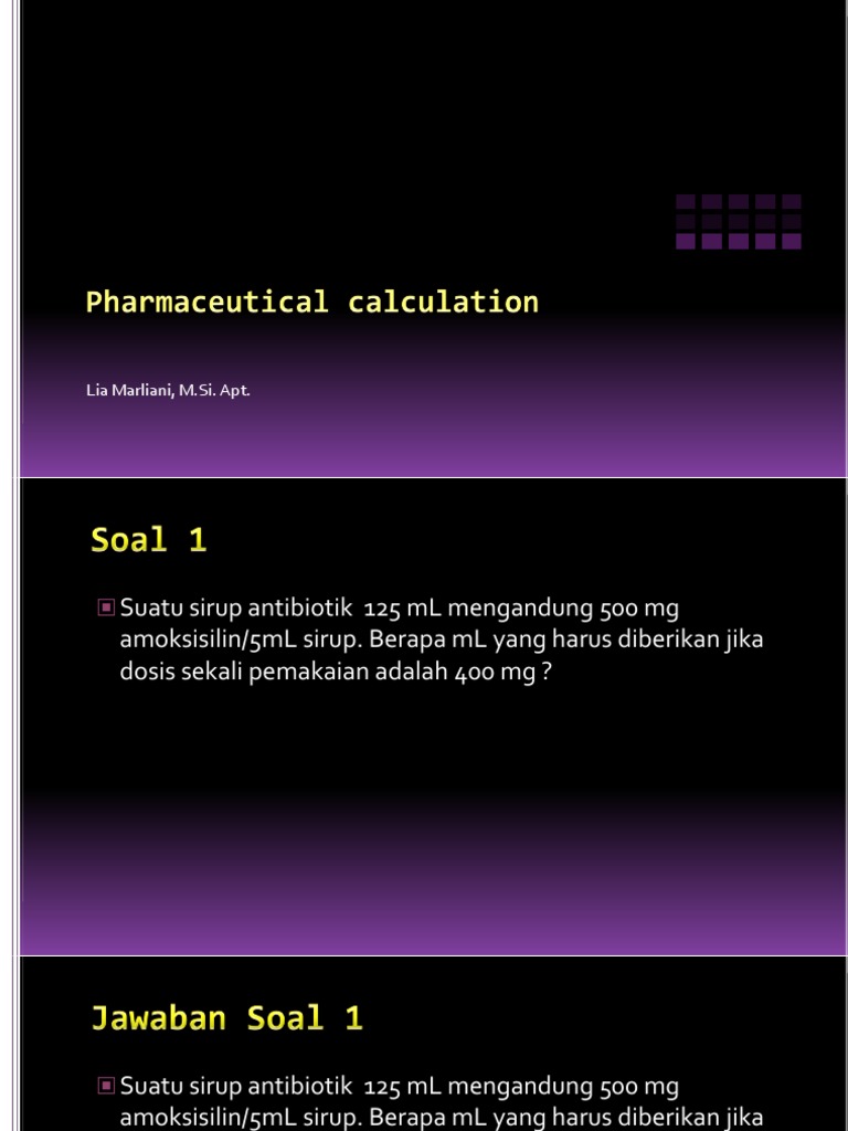 Pharmaceutical Calculation ... | PDF