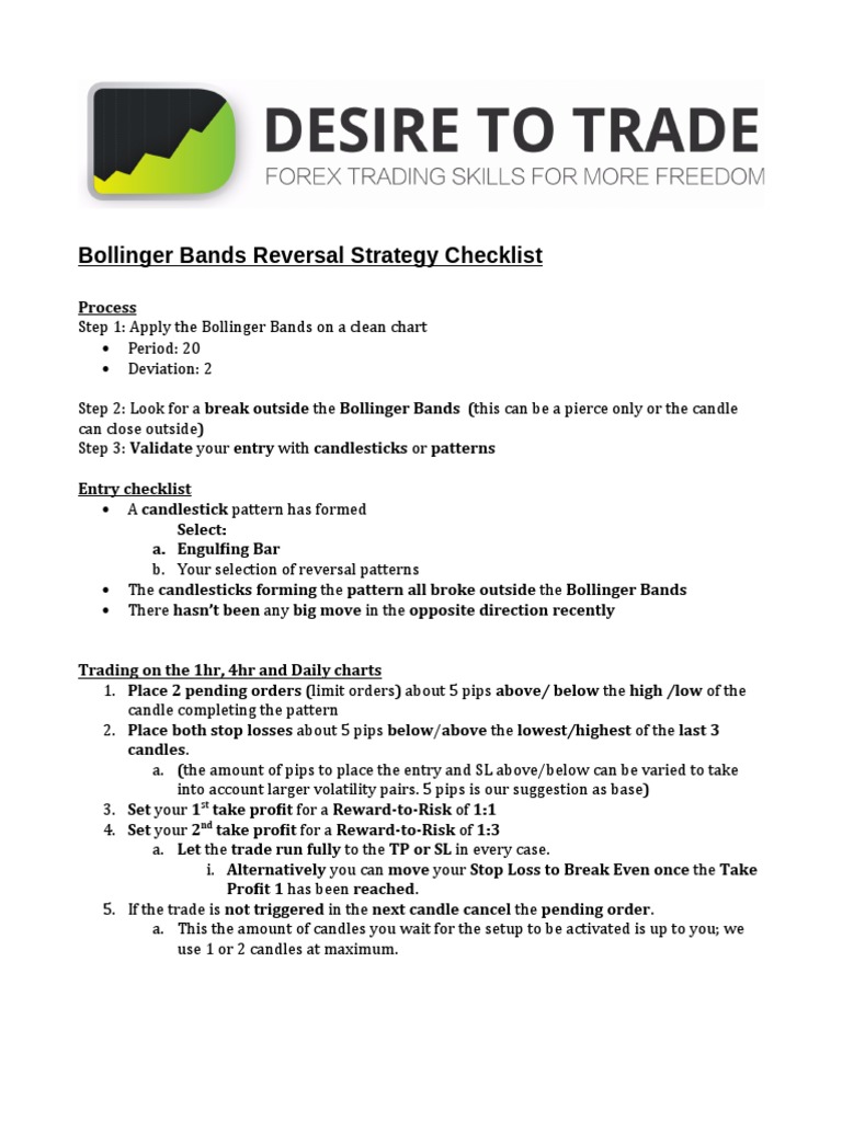 DTT Bollinger Bands Strategy Checklist | PDF | Order (Exchange ...