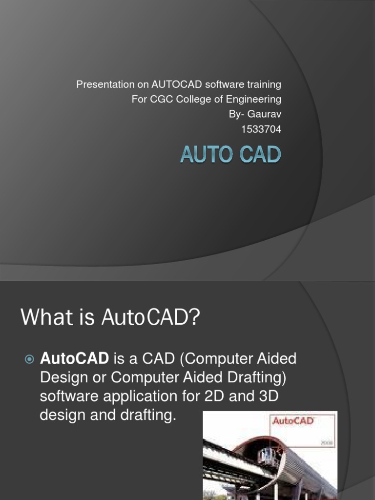 Presentation On Auto CAD | PDF | Computer Aided Design | Auto Cad