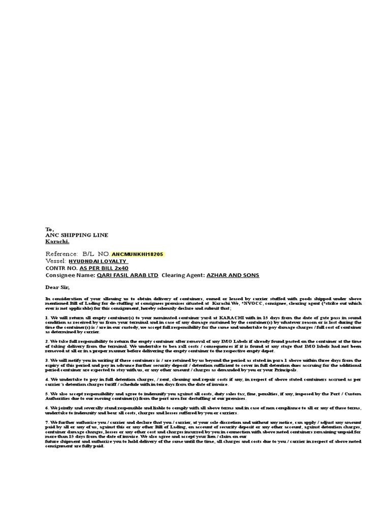 Karachi Undertaking 100 Rupees Bond Paper in | PDF | Indemnity | Bill ...