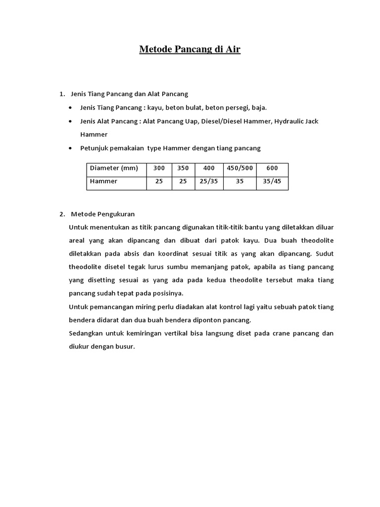 Metode Pancang | PDF