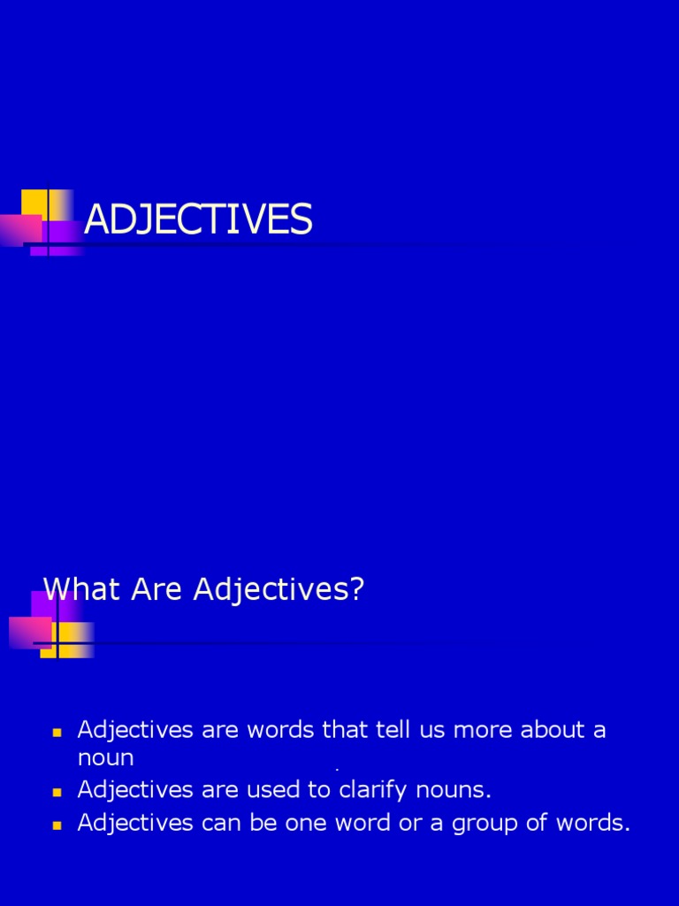 Adjectives | PDF | Adjective | Verb