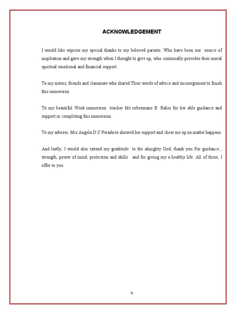 Work Immersion Preliminaries | PDF