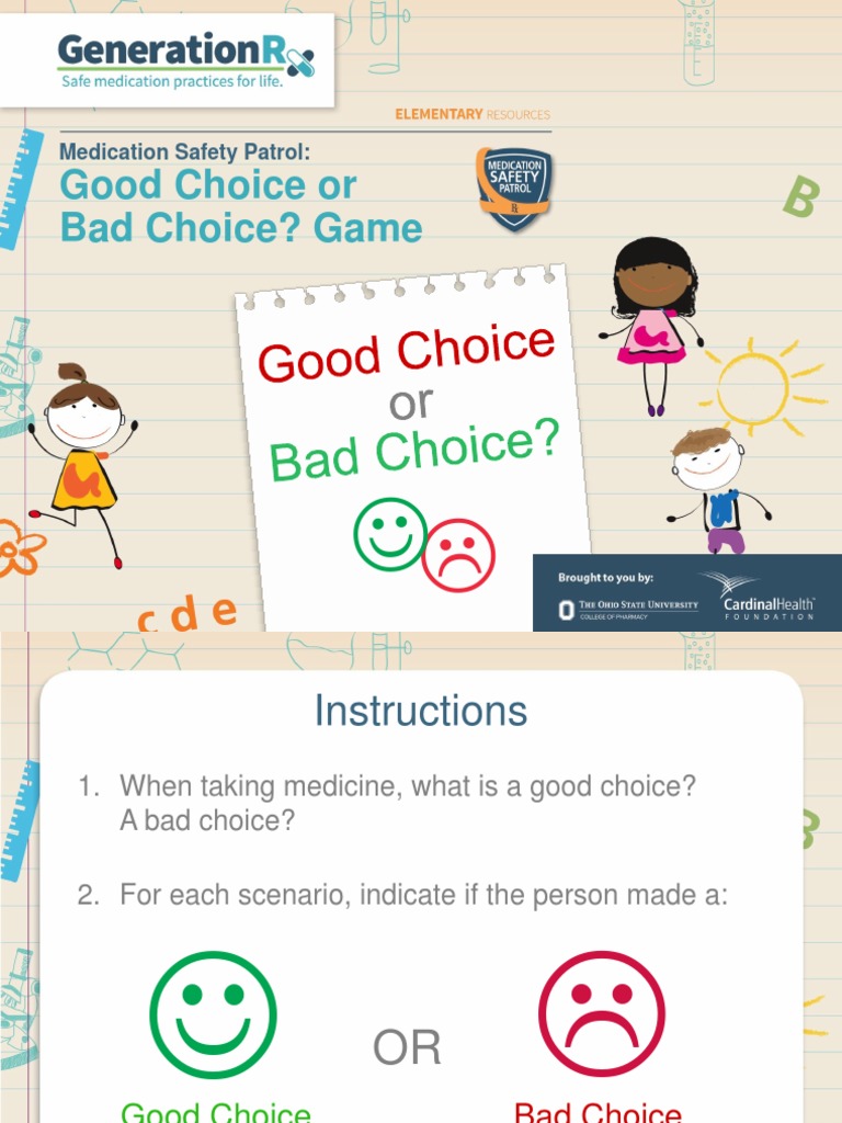 Good Choice or Bad Choice Game | PDF