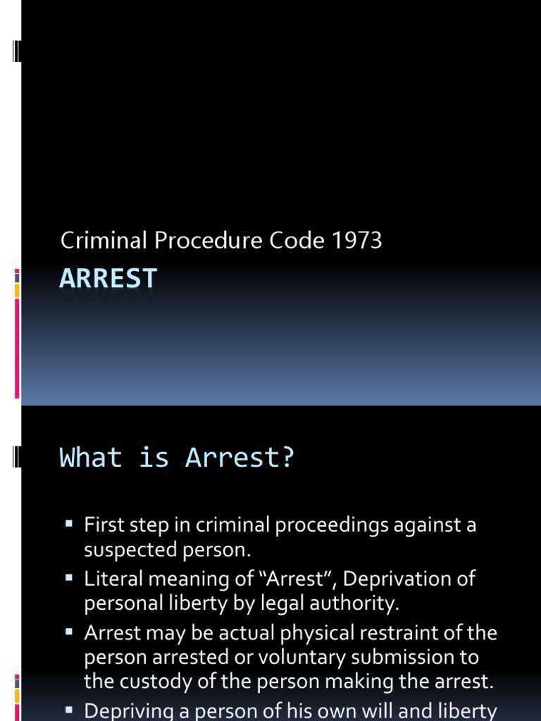 Arrest CRPC | PDF | Arrest | Misconduct