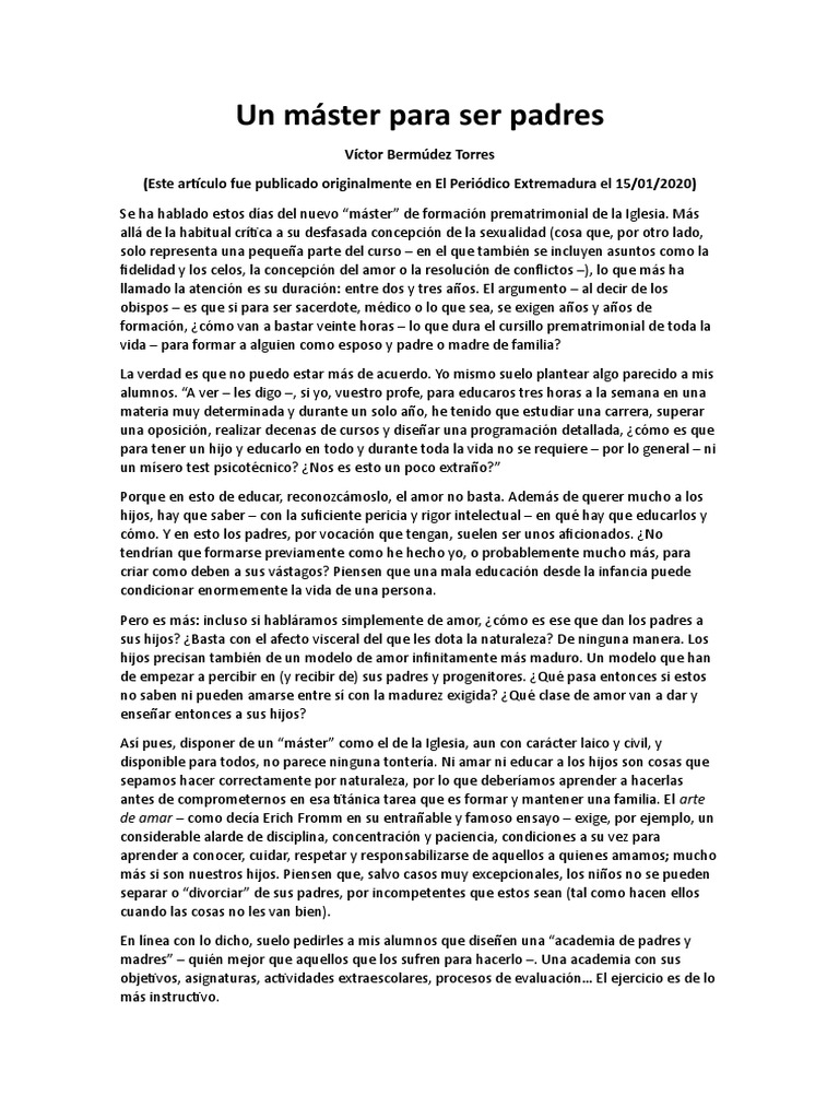 Un Master para Ser Padres Scribbd | PDF | Amor | Educación avanzada