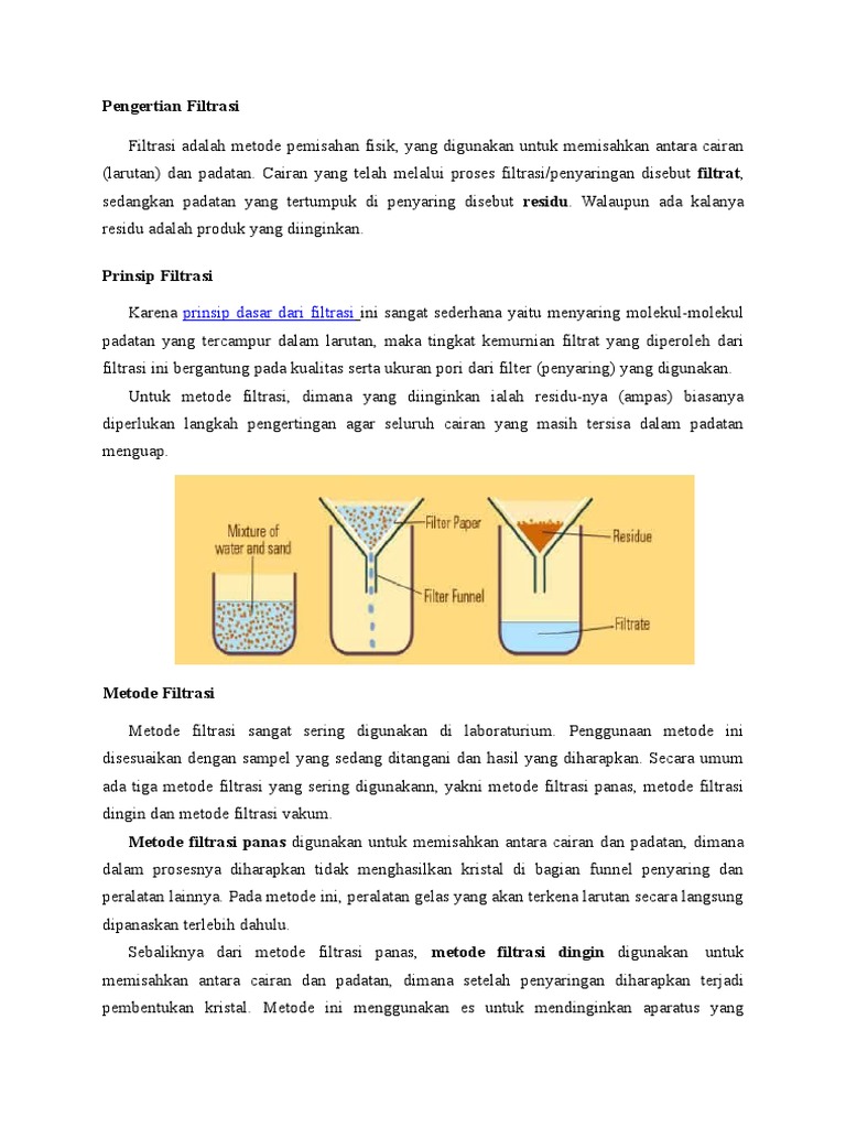Pengertian Filtrasi | PDF