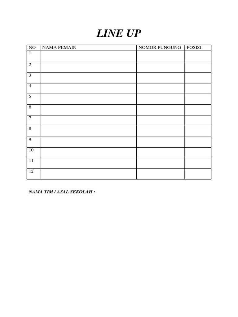Line Up Futsal | PDF
