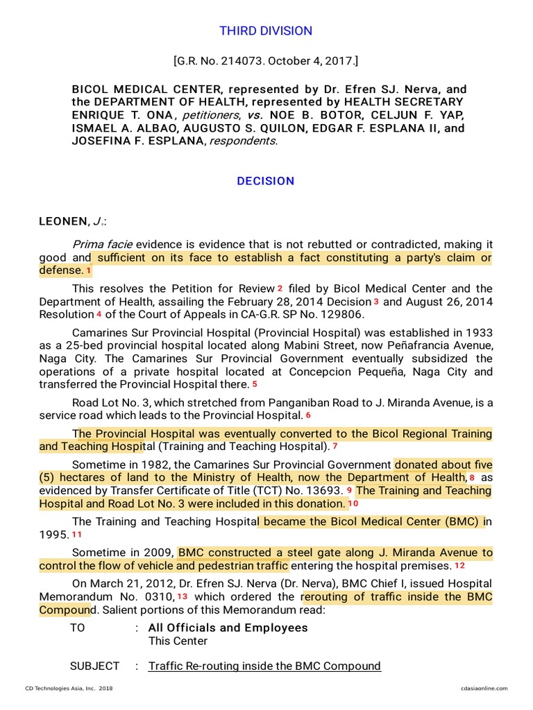 06 Bicol Medical Center V Botor 9 | PDF | Ex Parte | Injunction
