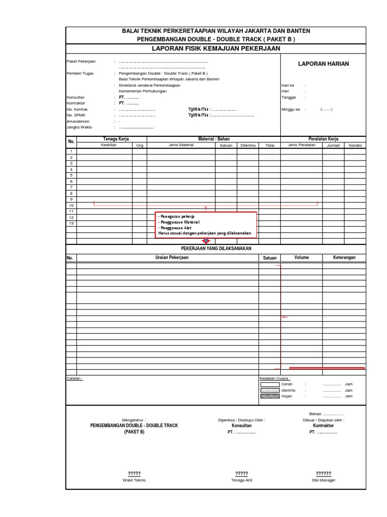 Contoh Format Laporan Harian | PDF