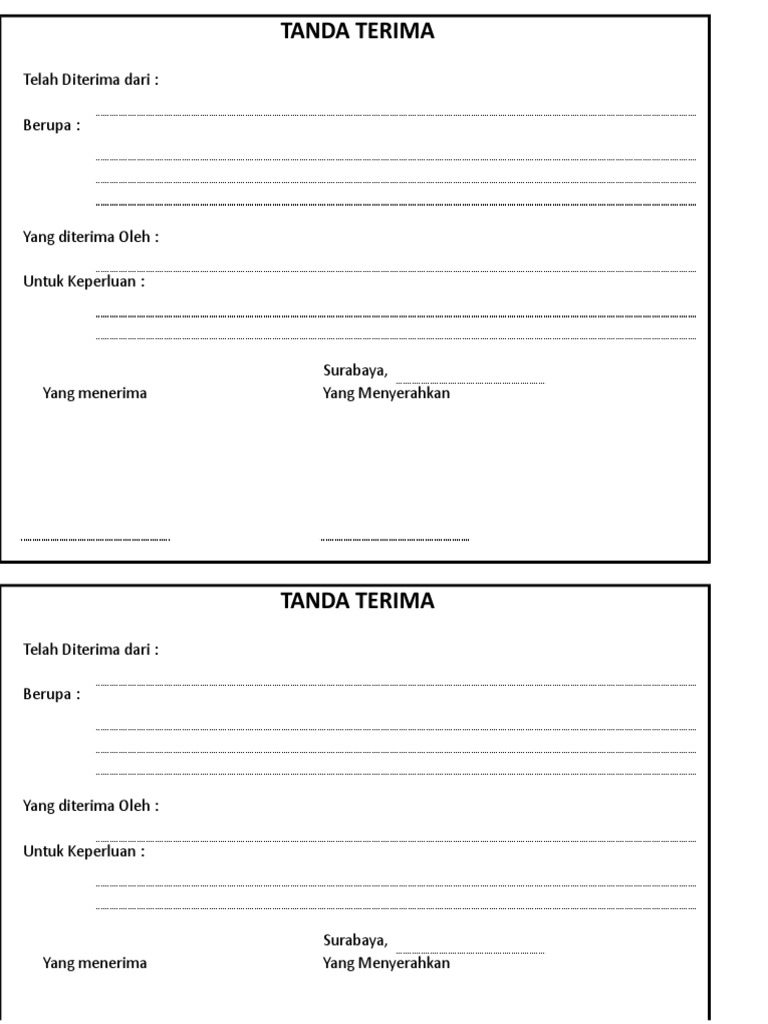 Tanda Terima Dokumen | PDF