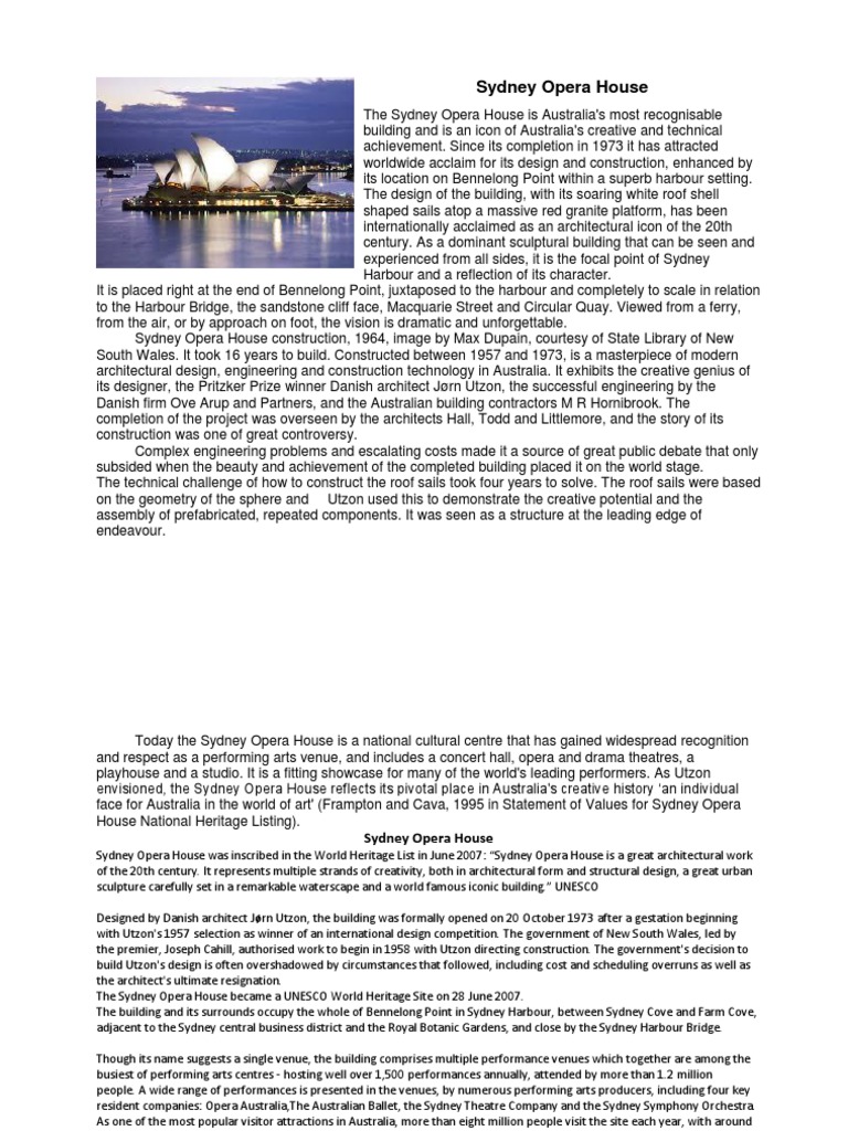 Sydney Opera House | PDF | Sydney | Theatre